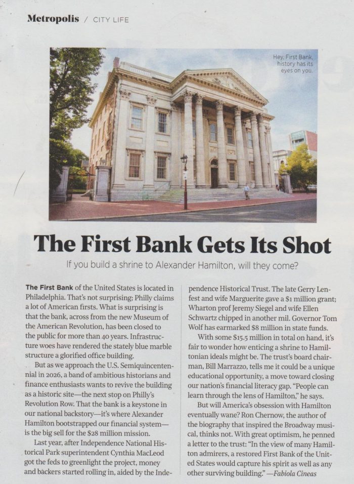The First Bank Gets Its Shot - Independence Historical Trust